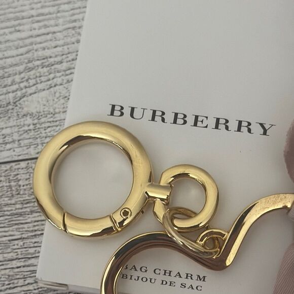 Burberry | Accessories | Burberry Gold Heart Bag Charmkey Fob Nwt ...